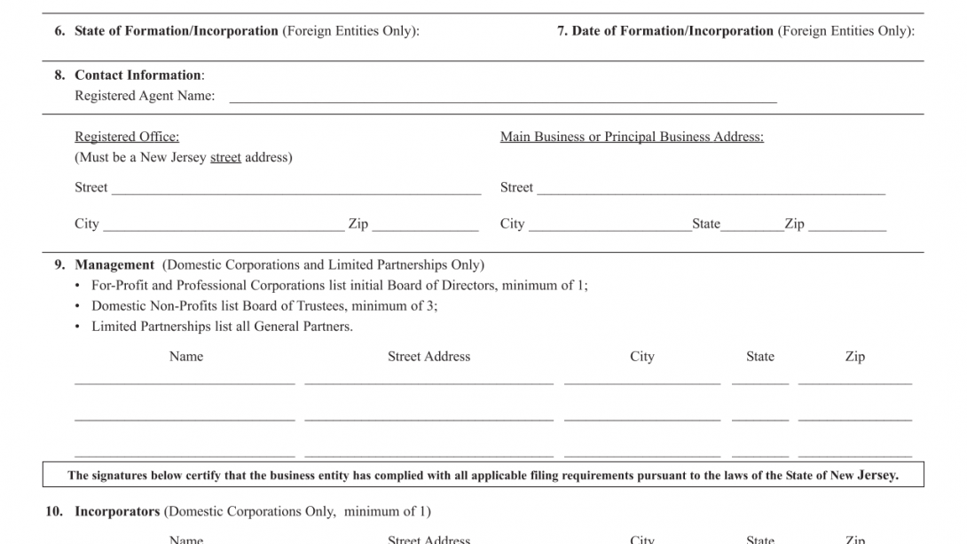 Business Registration Certificate Nj Updated On August 2022